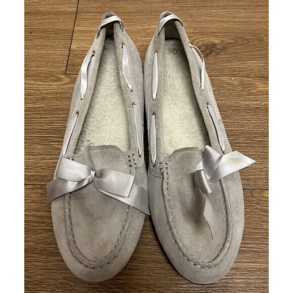 Vionic | Shoes | Vionic Alice Womens Suede Loafer Slippers Light Grey ...
